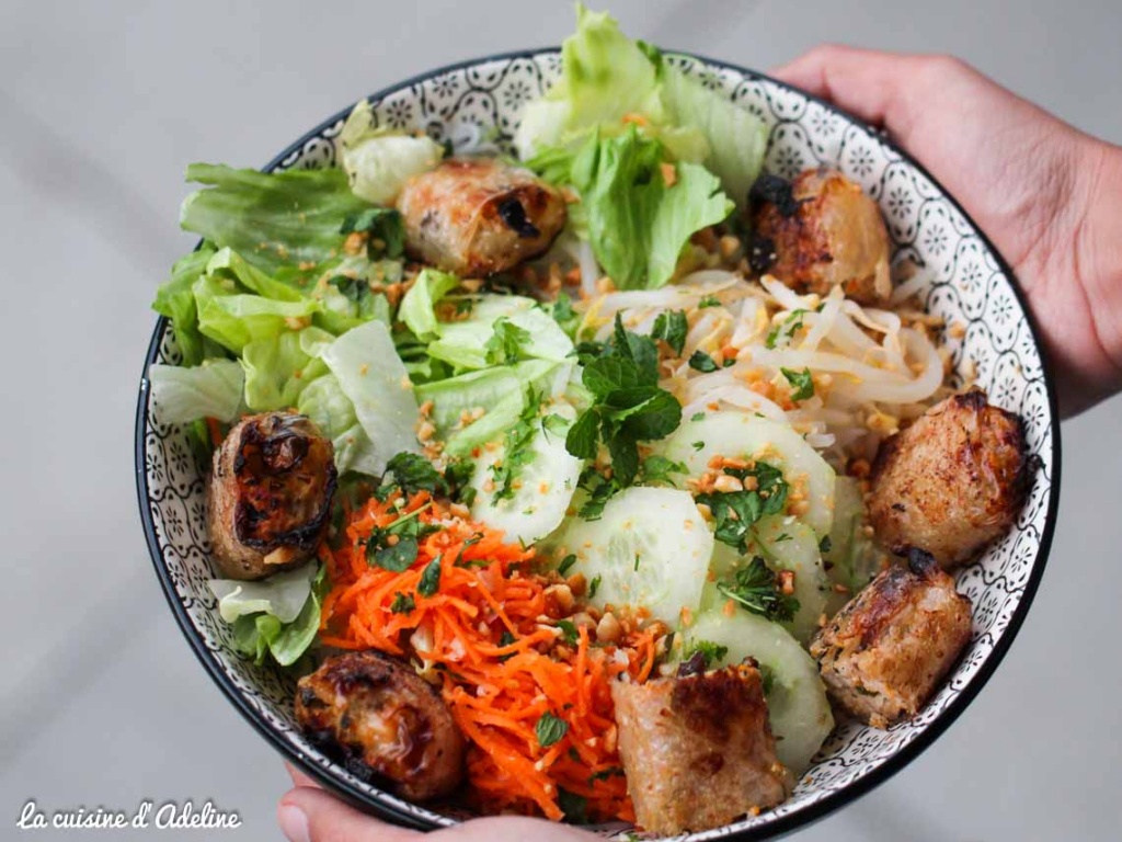 Bo Bun (Bún chả giò) - Vermicelles aux nems - La Cuisine d'Adeline